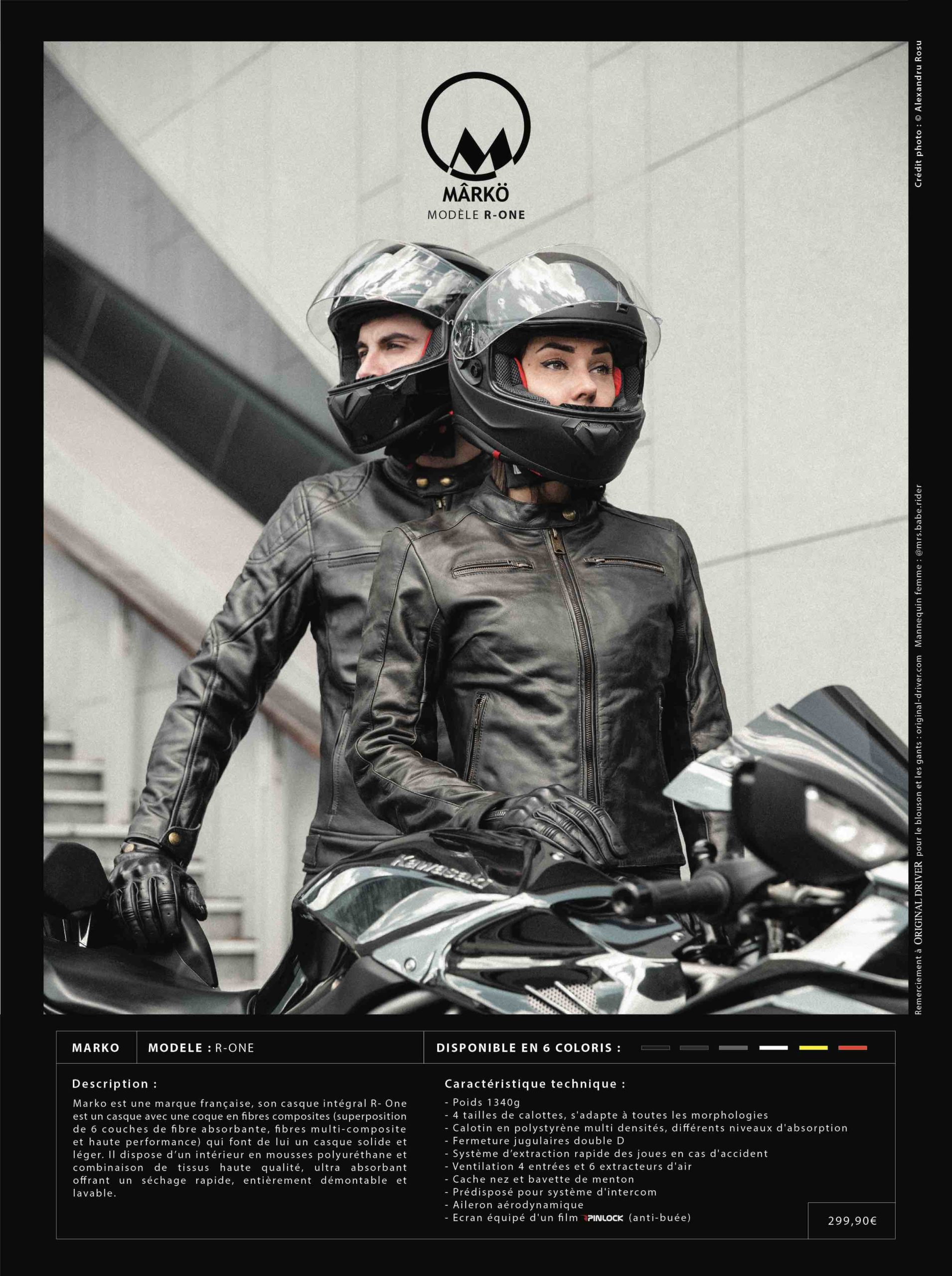 Casque R-ONE Marko Helmets | Blog Marko Helmets - Casques moto, scooter et vélo